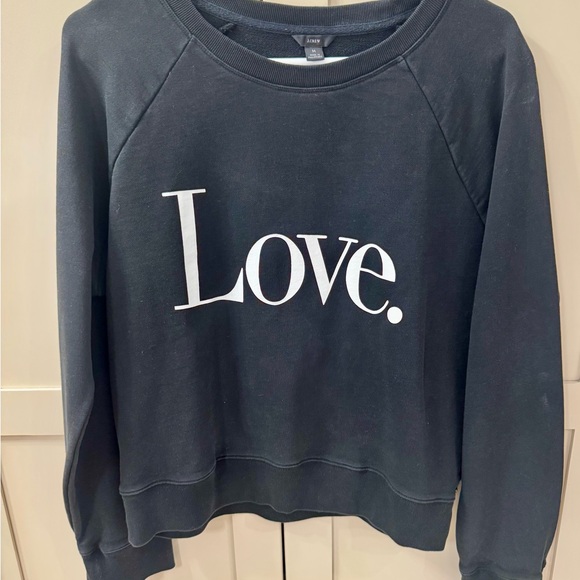 J. Crew | Other | J Crew Womens Black Crew Neck With Love Print | Poshmark
